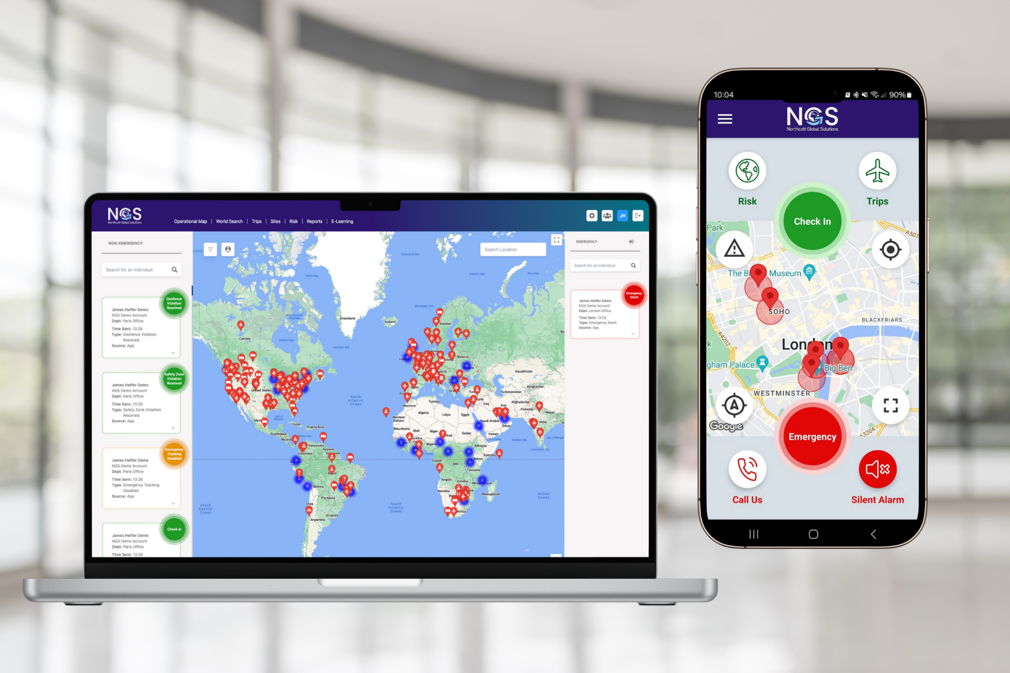 NGS Aurora App | Travel Risk Management Solution